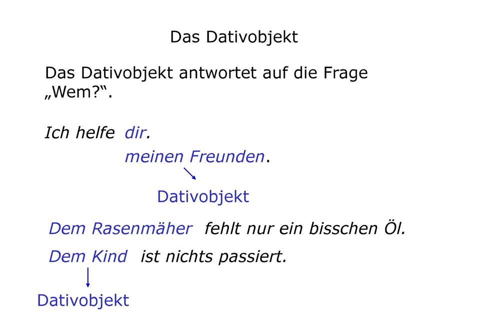 Das Dativobjekt - Deutsch - Viel Spass