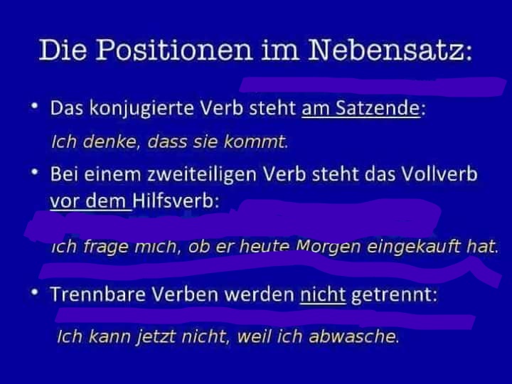 DIE POSITIONEN IM NEBENSATZ - Deutsch - Viel Spass