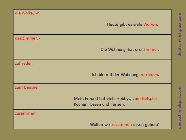 Wörter und Sätze - Deutsch - Viel Spass