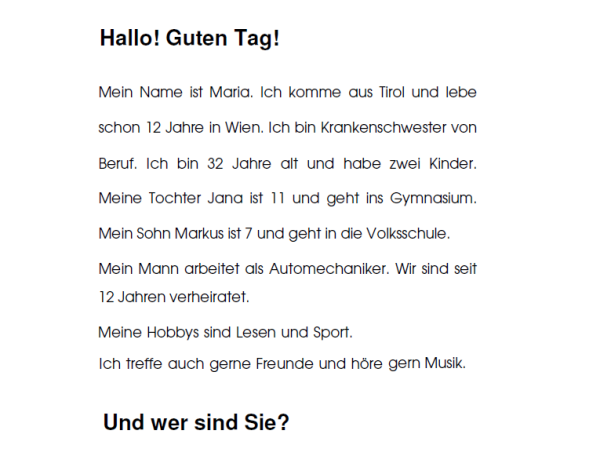 Und wer sind Sie? - Deutsch - Viel Spass