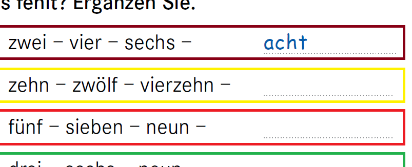 Was fehlt? Ergänzen Sie. - Deutsch - Viel Spass