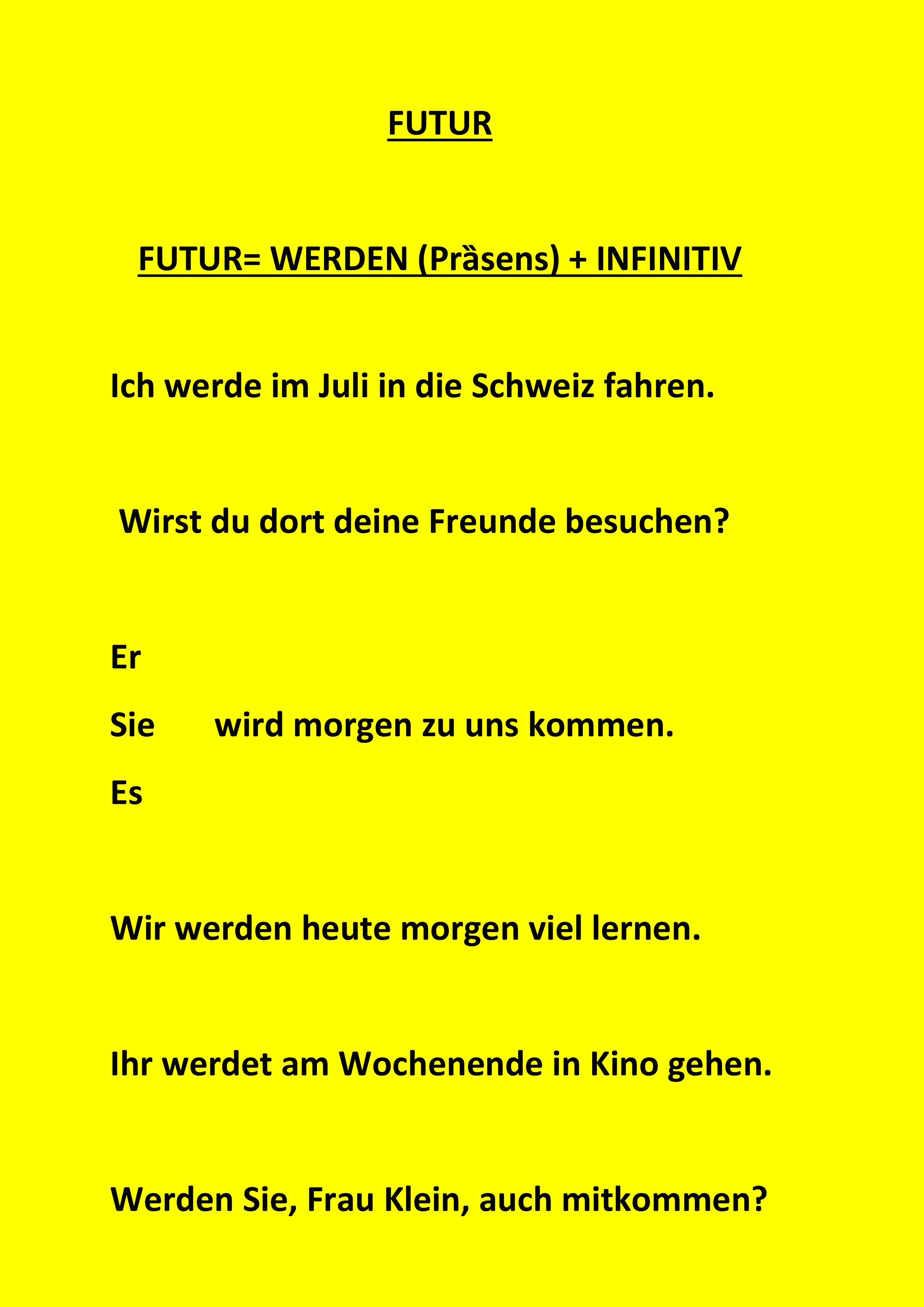FUTUR - Deutsch - Viel Spass