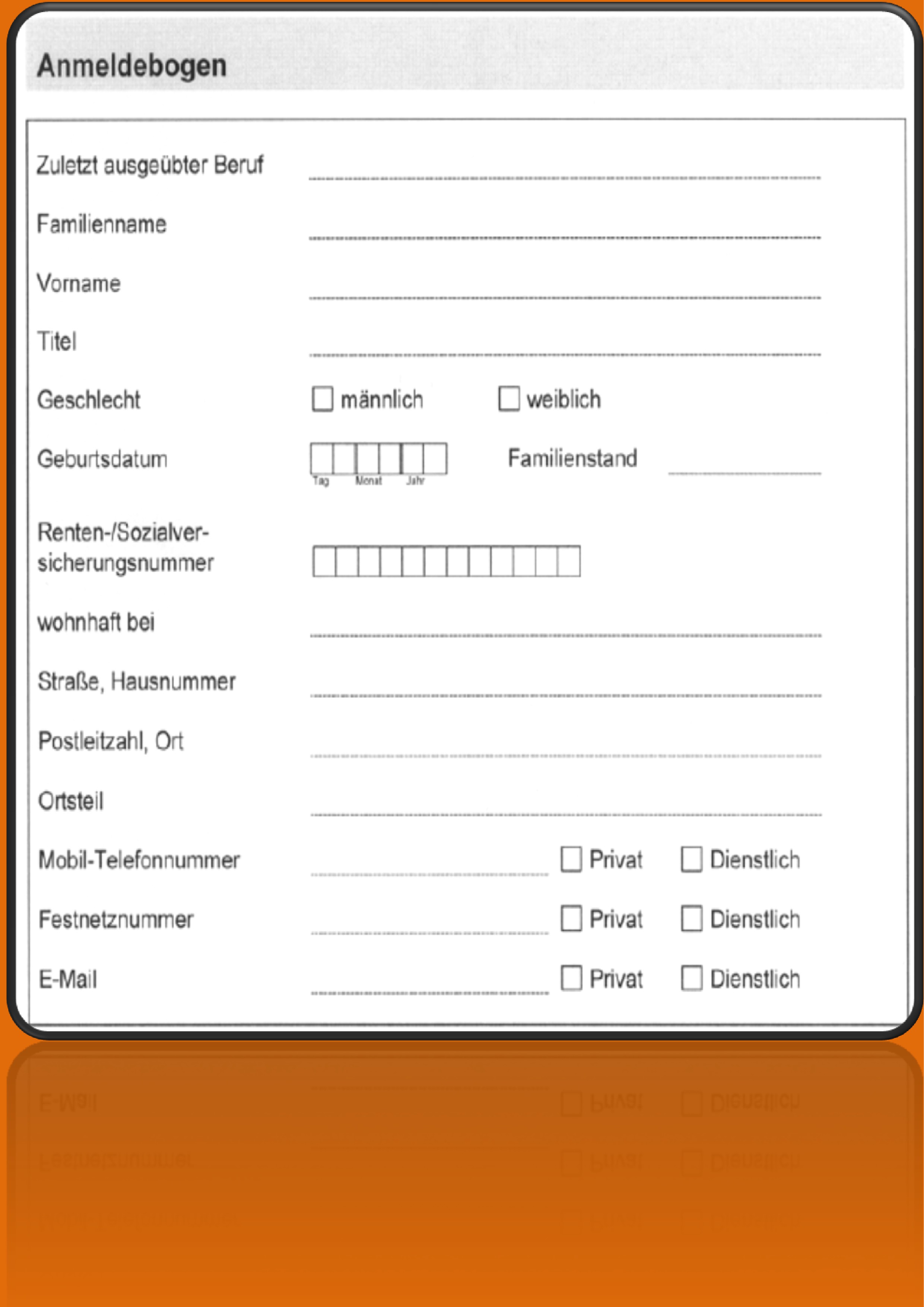 Anmeldebogen - Deutsch - Viel Spass