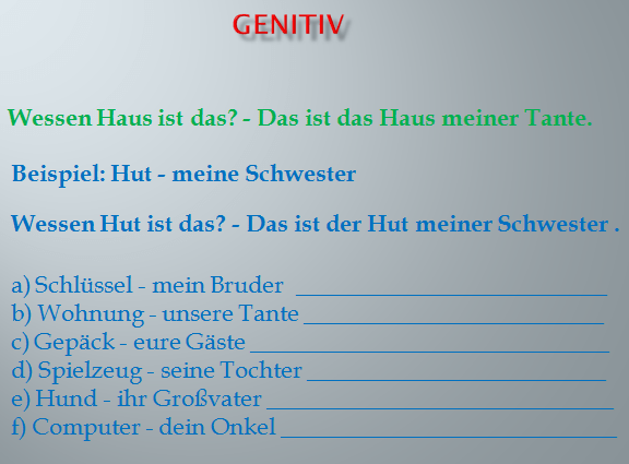 GENITIV - Deutsch - Viel Spass