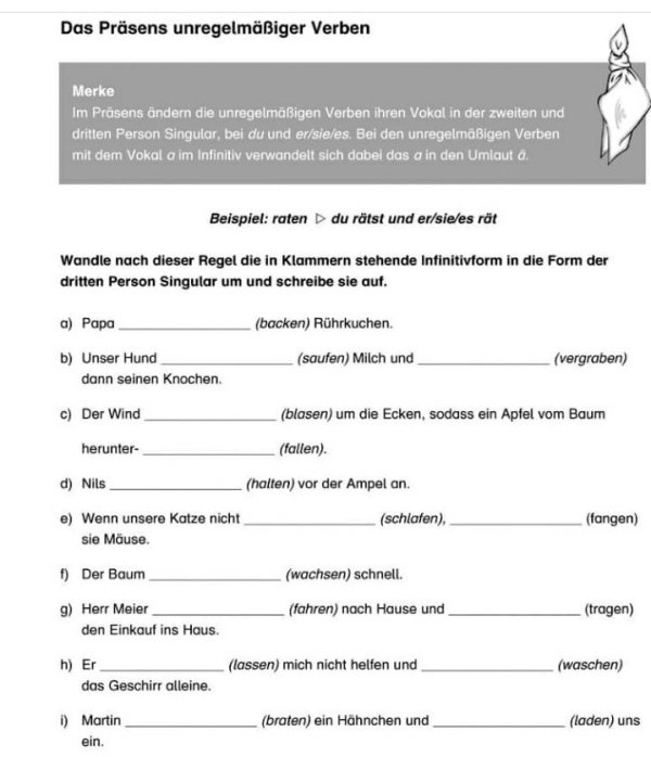 Das Präsens - Beispiele - Deutsch - Viel Spass