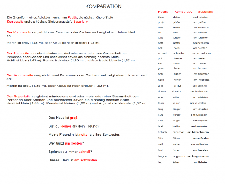 KOMPARATION - Deutsch - Viel Spass