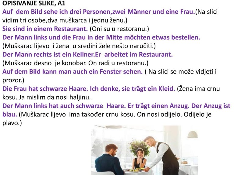 Opisivanje slike A1 - Deutsch - Viel Spass