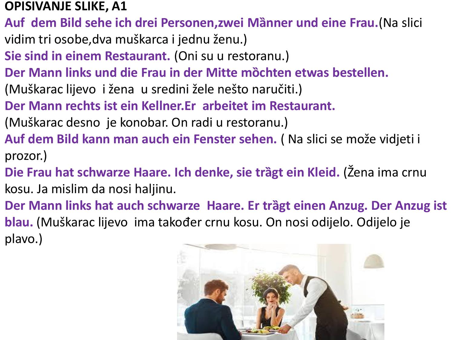 Opisivanje slike A1 - Deutsch - Viel Spass