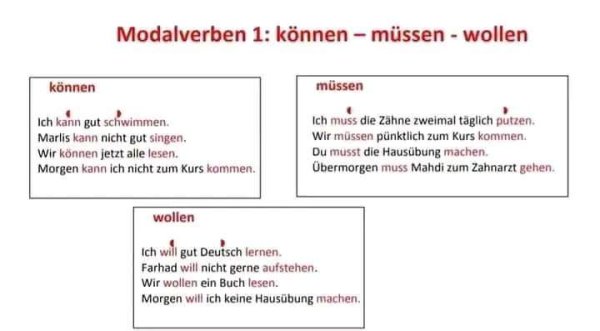 Modalverben 1: können-müssen-wollen - Deutsch - Viel Spass